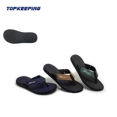 Cina Uomini di gomma molli di EVA Thick Sole Flip Flops del nero dell'unità di elaborazione delle pantofole del tessuto della spiaggia di estate in vendita