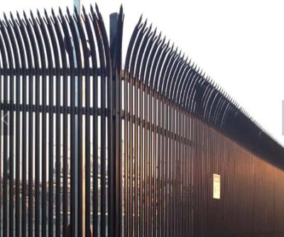 Metal Black Security 6x8 Steel Picket Fence Spear Fence Panels Outdoor Garden