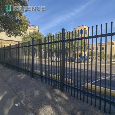 Residential Metal Picket Fence Panel Black Powder Coated Square Tube Anti Rust