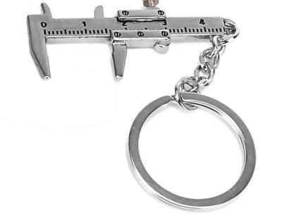 China Best Quality Fashion Cartoon Vernier Caliper Keychain Mini Metal Keyholder Tool Keyring for sale