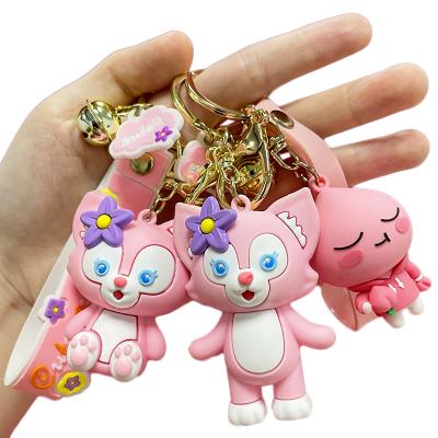 China Custom Design 2D Figure Silicon Keychain Rubber Key Chains Personalized Cheap Cartoon 3D PVC Rubber Keychain with Wrist Strap for sale