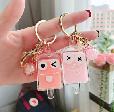 China Ice Cream Acrylic Keychain Mini Popsicle Keyring Kids Bag Pendant Charm for sale