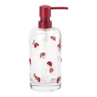 Quality Clear Glass Bath Soap Dispenser With Lotso Color Mushroom Pattern Hand Soap Bottle Dispenser for sale