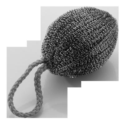 China JNKA Packaging Pot Wire Scrubber/scourer/cleaning Ball Cleaning SS 410 Stainless Steel Silver Kitchen Sponge Scrubber for sale