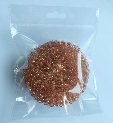 China Spiral Copperized Stainless Steel Scourer Kitchen Cleaning Ball 18g for sale