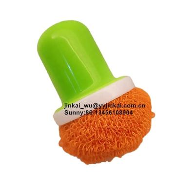 China Nano Fiber Dish Scrubber Non-Scratch Scouring Pads for Non-Stick Cookware Ring Scourer, Assorted Colors 1pcs with 1handle for sale