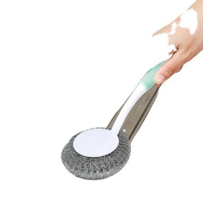 China Galvanized Steel Scourer with Plastic Handle Kitchen Cleaning for sale
