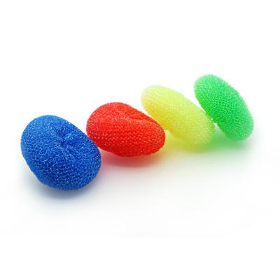 China Kitchen Colorful Plastic Mesh Scourer Soft for Hand Sponge in Plastic Scouring Pad for sale