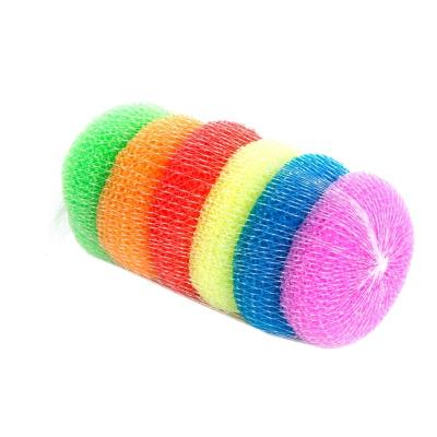 China Multi Colors Kitchen Washing Pot Pan Plastic Mesh Scourer for sale