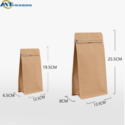 China Bolsos de café del papel de Kraft de la prenda impermeable de Brown con la impresión del logotipo de la válvula y de la cremallera en venta