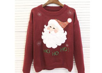 Cina Modello acrilico di signora Ugly Christmas Sweater Embroidered del collo rotondo per le donne in vendita