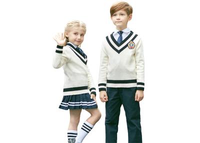 China Sleeveless Vest van de anti - de Zwart-witte School Eenvormig V van Pilling - halssweater Te koop