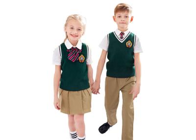 China V - van de hals het 12GG Gebreide Zachte Meisje en Jongen Vest van de School Eenvormige Sweater voor de Lente en de Herfst Te koop