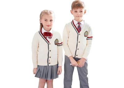 China Basic 100-Katoenen Knoop onderaan V - de Cardigans van de halsschool voor Jongens en Meisjes in Lage school Te koop