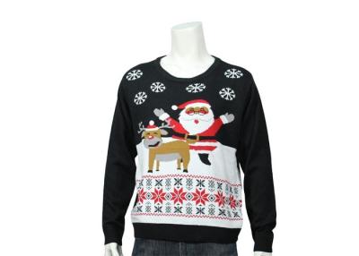 Cina Maglione divertente di natale tricottato il nero dei modelli delle caratteristiche di Natale nella dimensione su misura in vendita