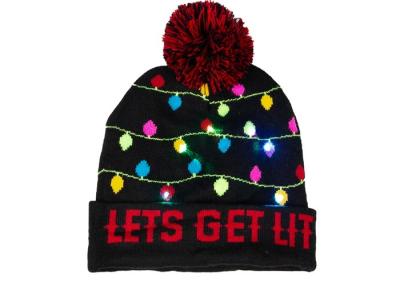 Cina Beanie accogliente di Natale del cotone degli accessori caldi variopinti su ordinazione di inverno con luce in vendita