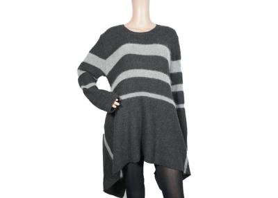 Cina Collare rotondo del cotone 12 del calibro del modello a strisce del maglione grigio delle donne lungamente per l'autunno in vendita
