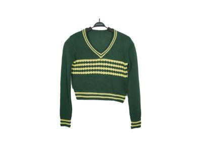 Cina I ragazzi britannici del modello di verde del collo a V tricottano l'abbigliamento del pullover dei bambini del maglione in vendita