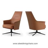Quality Ss Office Black Real Leather Swivel Base 74cm 97cm Single Seater Couch for sale