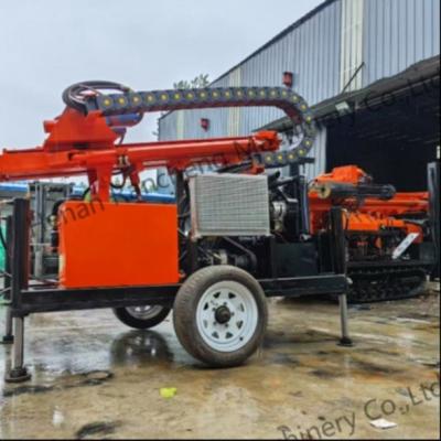 중국 200m Dth Mud Drilling Trailer 45kw 디젤을 탑재 한 물 우물 파리 리그 판매용