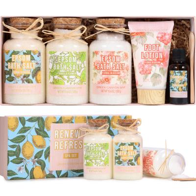 Cina insieme del regalo dei sali da bagno 8pcs con il sale amaro del mestolo di Argan Oil Bath Bombs Wooden in vendita