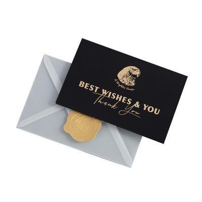 Cina Il nero 250gsm di compleanno di tocco dell'alto grado ha bronzato la cartolina d'auguri con la busta in vendita
