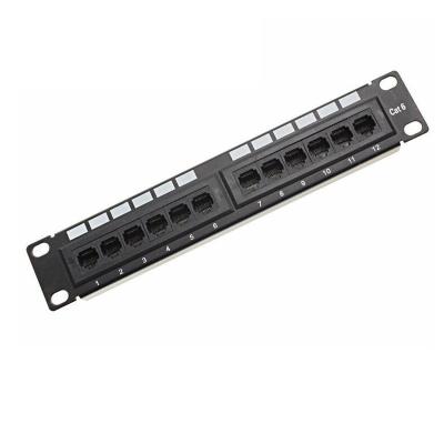 Cina 12 Port Cat 6 UTP Patch Panel for Network Server Rack Cabinet Compatto e a risparmio di spazio in vendita
