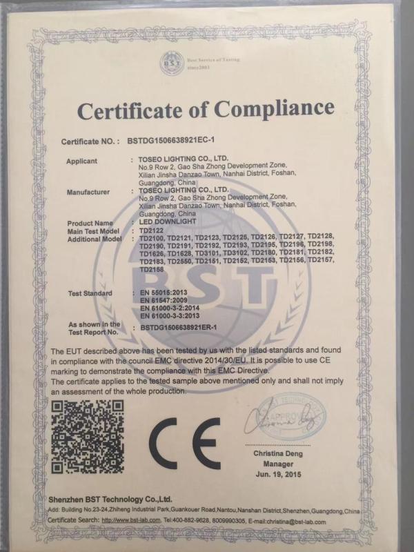 CE - Toseo Lighting Co., Ltd.