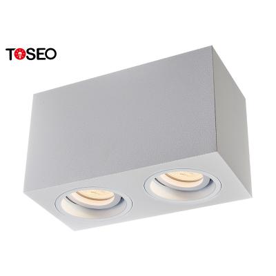 Cina Restaurant Square Surface Mounted Downlight Adjustable Gu10 Ceiling Spotlights in vendita