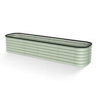 Quality Easy Assembly Light Green Oval Galvanized Raised Garden Beds 8*2*1.5 Ft for sale