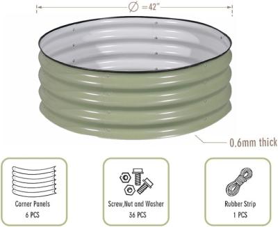 Galvanized Planter Garden Boxes Outdoor Galvanized Steel Round Raised Garden