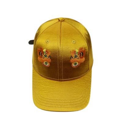 Chine Belle casquette de baseball jaune de satin, chapeaux de sport de ville pour la protection de Sun à vendre