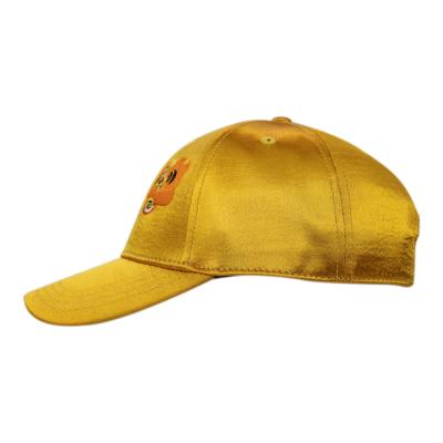 Chine Belle casquette de baseball jaune de satin, chapeaux de sport de ville pour la protection de Sun à vendre