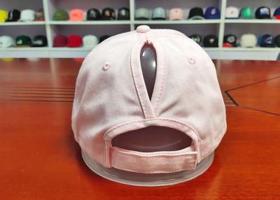 중국 Hot Sale Pink 6 Panel Custom Your Own Logo Ponytail Baseball Sport Caps Hats For Women 판매용