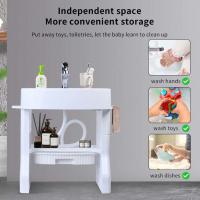 Quality Large Square Type Children's Washstand Hot Selling Safety Standards White / Pink Color Customized for sale