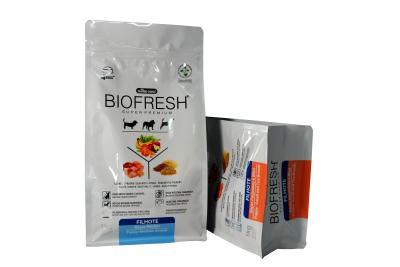 China Bolsos plásticos del acondicionamiento de los alimentos de la parte inferior plana, bolsa lateral del soporte del escudete en venta