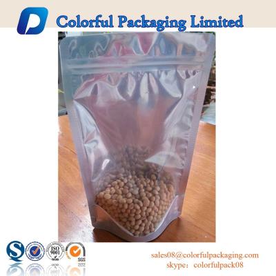 China el papel de aluminio de la cremallera de la comida 250g se levanta la bolsa con la ventana clara en venta