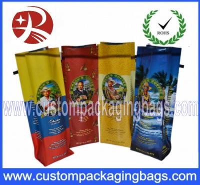 Cina Borse d'imballaggio del caffè stampate abitudine di plastica laterale del rinforzo di rotocalcografia in vendita