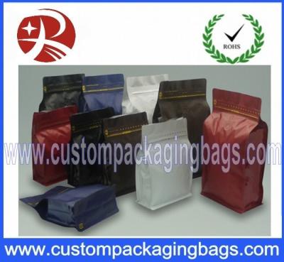 Cina Borsa di plastica inferiore quadrata dell'imballaggio del chicco di caffè del di alluminio con la chiusura lampo in vendita