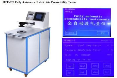 China Máquina de testes automática da permeabilidade do ar de matéria têxtil do verificador da permeabilidade do ar da tela à venda