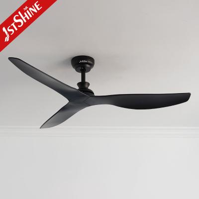 China Ventilador de tecto de plástico preto de 52 polegadas baixo ruído com controle remoto inteligente de 6 velocidades à venda