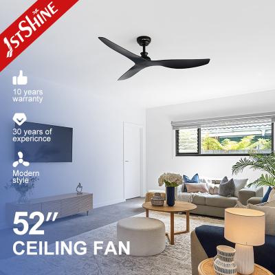 China Ventilador de tecto de plástico preto de 52 polegadas baixo ruído com controle remoto inteligente de 6 velocidades à venda