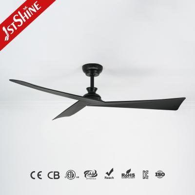 China Fan de techo teledirigida de 3 cuchillas del ABS de las velocidades del motor 5 de DC del acabado en negro sin luz en venta