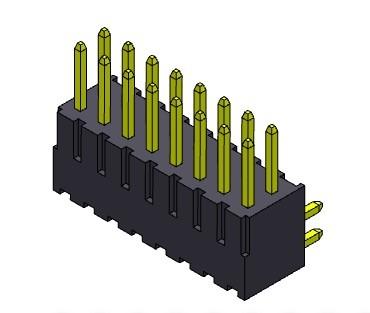 중국 2.54mm Single Row R/A TYPE Pin Header Connector 2*2PIN To 2*40PIN H=7.40MM 판매용