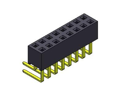 중국 2.54mm Dual Row R/A Dip TYPE PCB Header Connector 2*2PIN To 2*40PIN 판매용