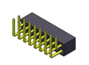 중국 2.54mm Dual Row R/A Dip TYPE PCB Header Connector 2*2PIN To 2*40PIN 판매용