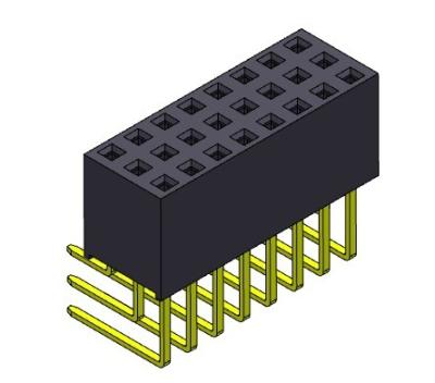China Female PCB Header Connector 2.54mm Triple Row R/A Dip TYPE 3*3PIN To 3*40PIN Te koop