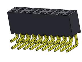 China 2*2PIN To 2*40PIN Dip Connectors 2.00mm Dual Row R/A Dip TYPE zu verkaufen