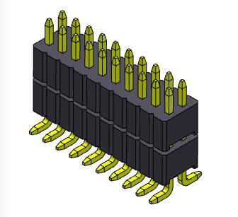 중국 PEG 2*3PIN과 해더 커넥터 1.27 밀리미터 세라이즈 이원적 가로열 스택 일직선 SMT 타입을 2*40PIN SQ0.40mm에 핀으로 꽂으세요 판매용