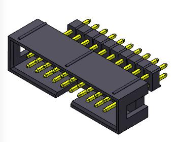 중국 2.54mm Box Header Connector Dual Row Elevated Stright Dip Type 2*3-2*32Pin 3AMP 판매용